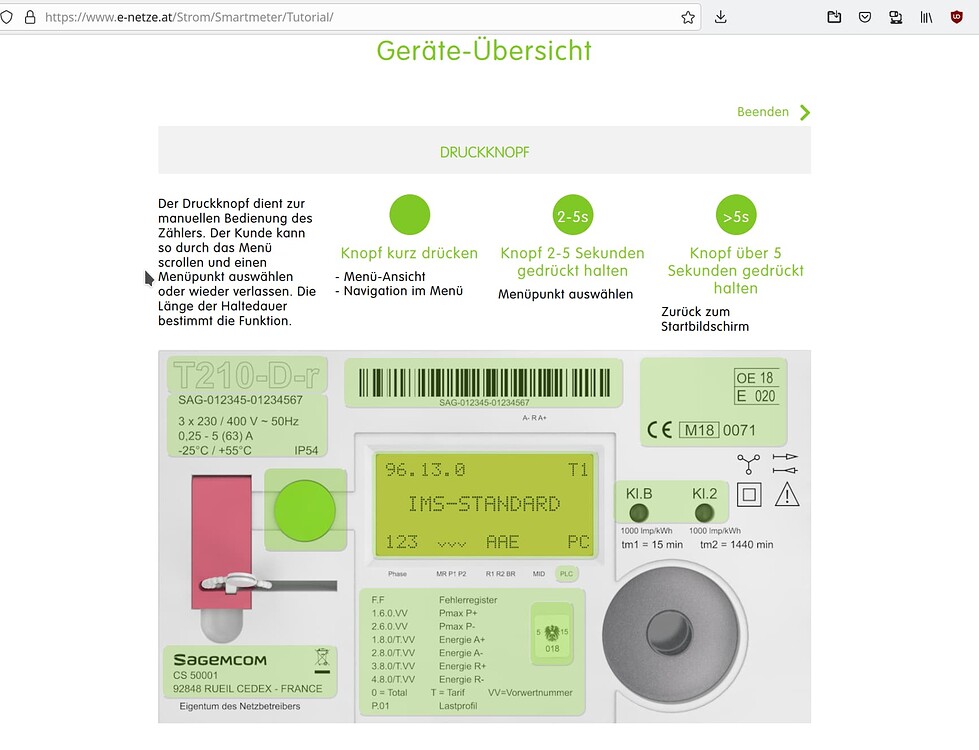 Energienetze Steiermark Smartmeter - Konfiguration und Datenabfrage ...